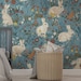 Vintage Rabbit Wallpaper Forest Animals Nursery Wallpaper, Removable ...
