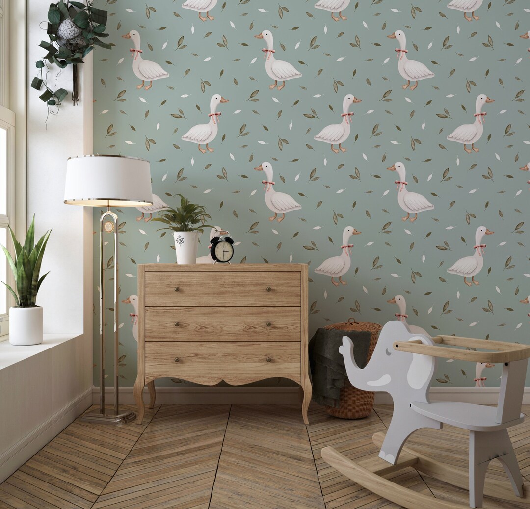 Goose Wallpaper Vintage Nursery Wall Mural - Etsy