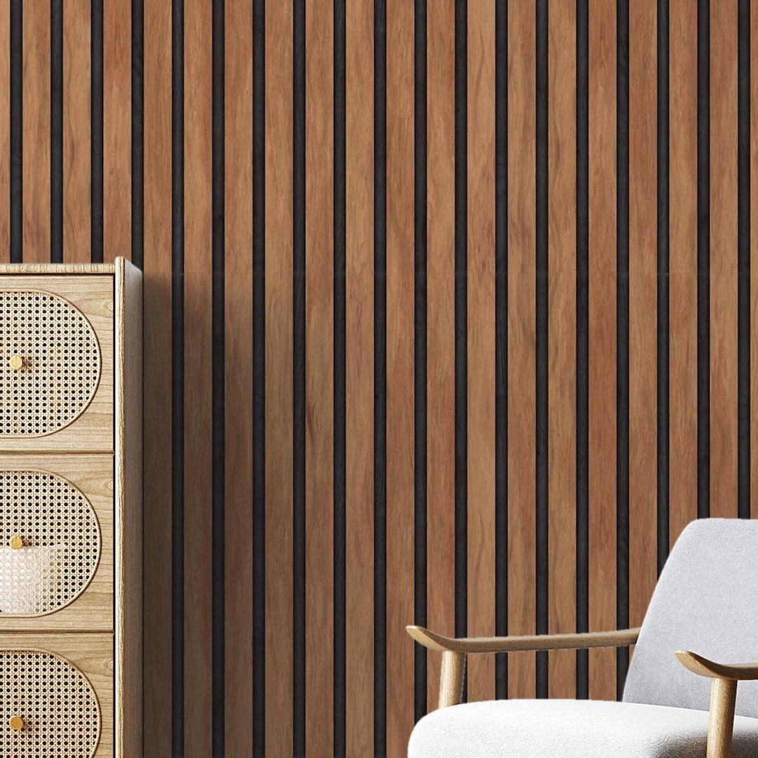 Wallpaper Wooden Slats Mural, Rustic Wallpaper, Natural Wood Texture ...