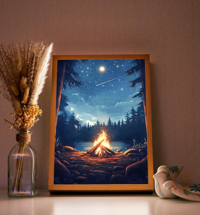 Starry Campfire LED Light Painting Portrait: Dimmable Night Light ...