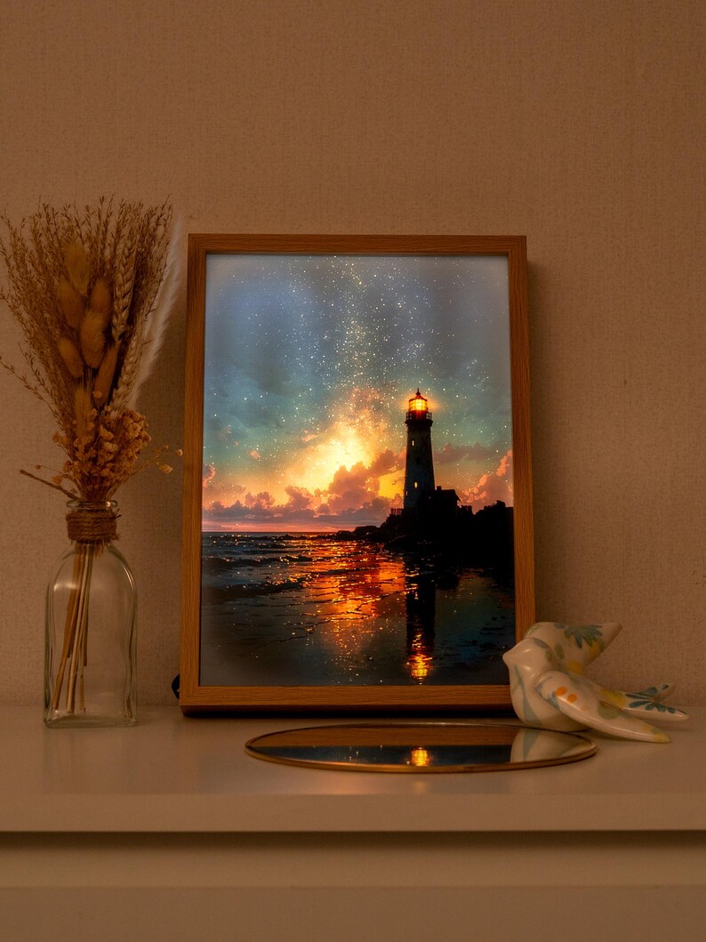 Lighthouse LED Light Painting Portrait: Dimmable Night Light, Outdoor ...