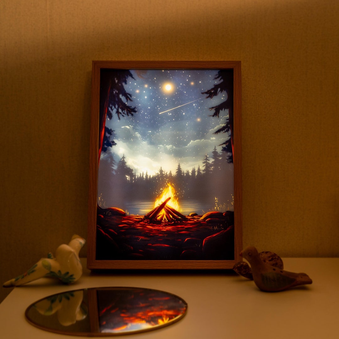 Starry Campfire LED Light Painting Portrait: Dimmable Night Light ...