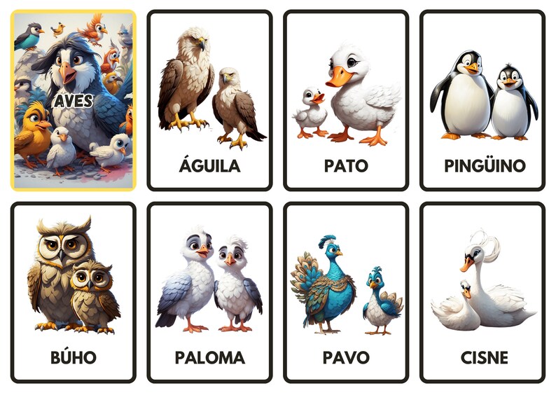 40 Tarjetas didácticas de animales divertidas para la - Etsy México