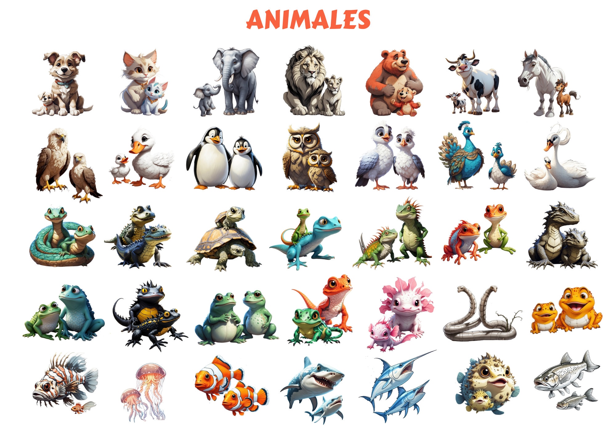 40 Tarjetas didácticas de animales divertidas para la - Etsy México