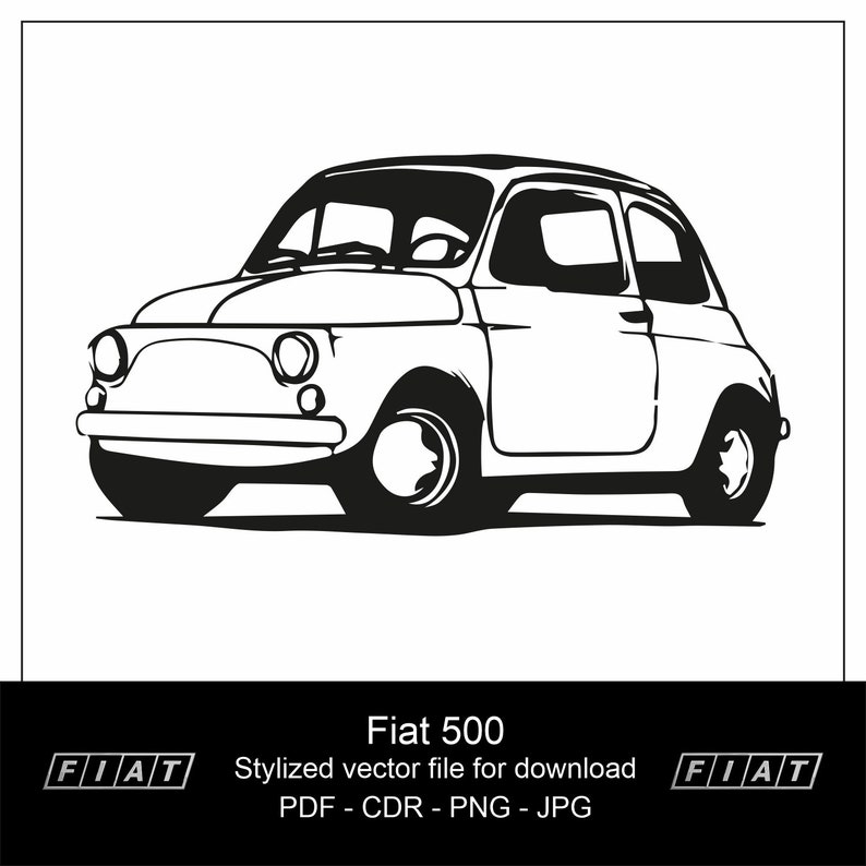Fiat 500 1968 - Digital Download Vector Files Pdf - Cdr - Jpg - Png for ...