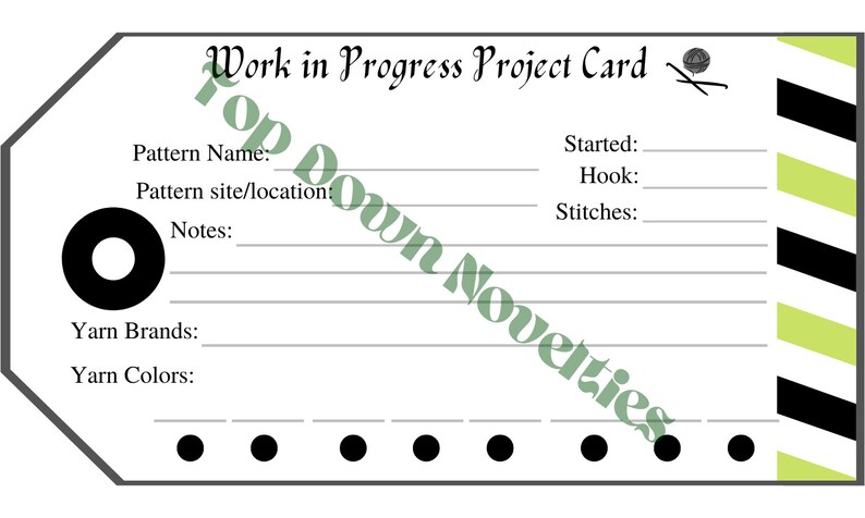 Work in Progress Project Cards crochet Index Size - Etsy