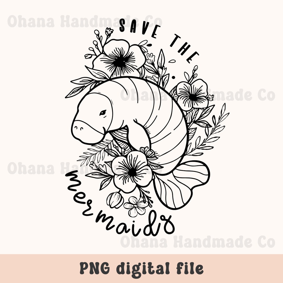 Manatee Mermaid PNG Save the Mermaids Png Chubby Mermaid Png Mermaid ...