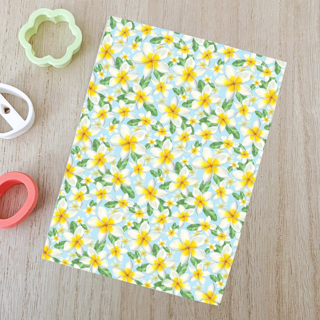 Vintage Plumeria Floral Tropical Clay Transfer Paper SM28 Polymer Clay ...