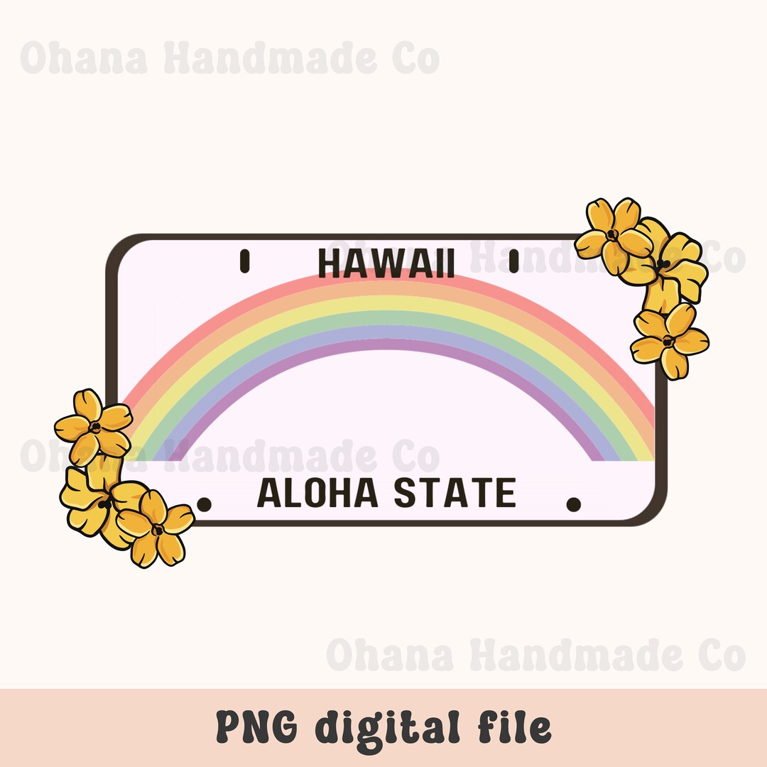Blank Hawaiian License Plate PNG Beach Quote Ocean Quote PNG Coconut ...