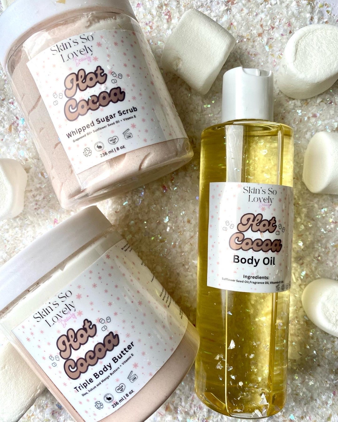 HOT COCOA Body Bundle Set Body Butter, Scrub and Body Oil. Bath& Body ...