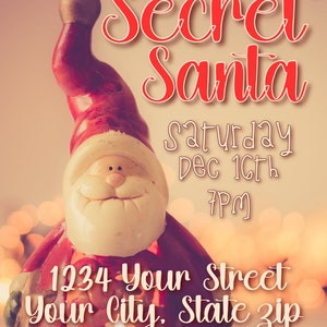 Secret Santa Invitation Digital Download Template - Etsy