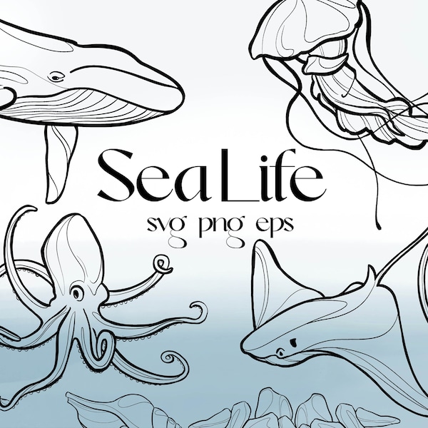 Wildlife Line Art Sketch Clipart - Etsy