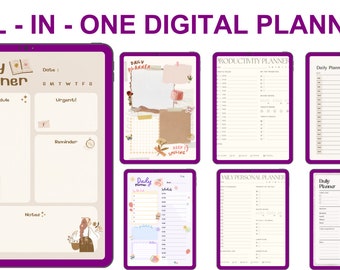 All in One Digital Planner Undated - Etsy UK