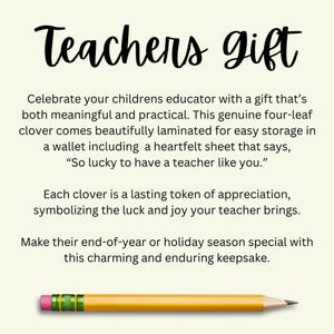 Teacher Appreciation Gift | Genuine Four Leaf Clover | 4 Leaf Clover ...