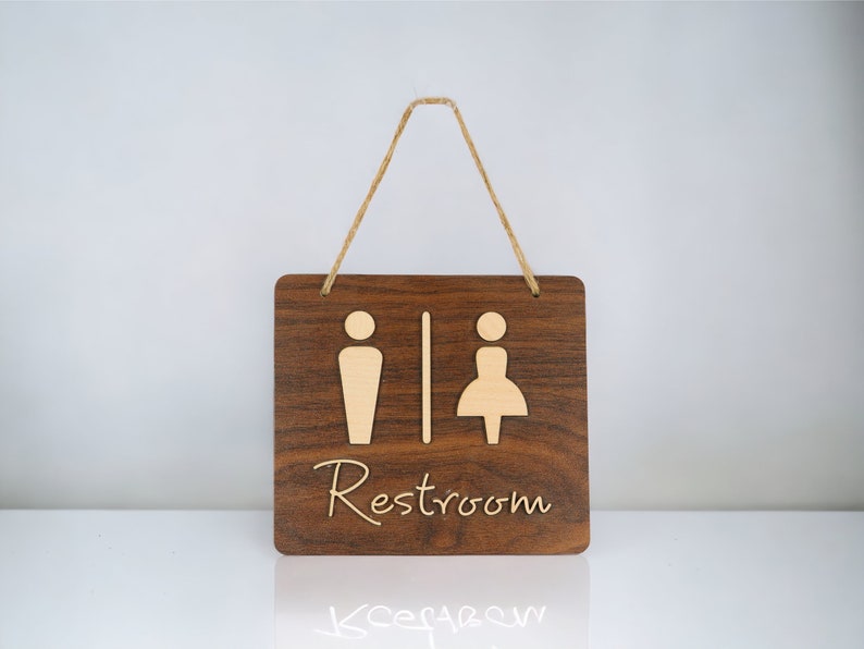 Restroom Sign for Both Genders Unisex Toilet Sign for Business ...