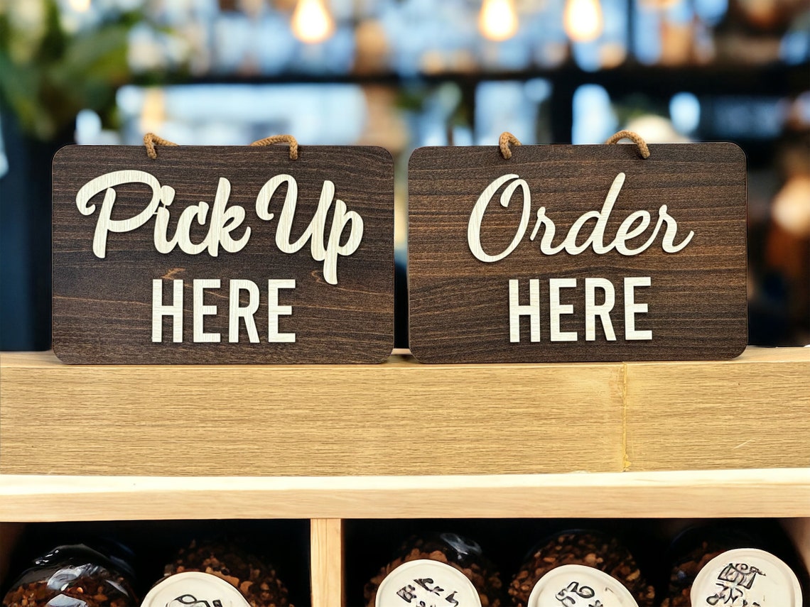 Order Here Pick up Here Sign Sign for Coffee Shop Sign for Fast Food ...