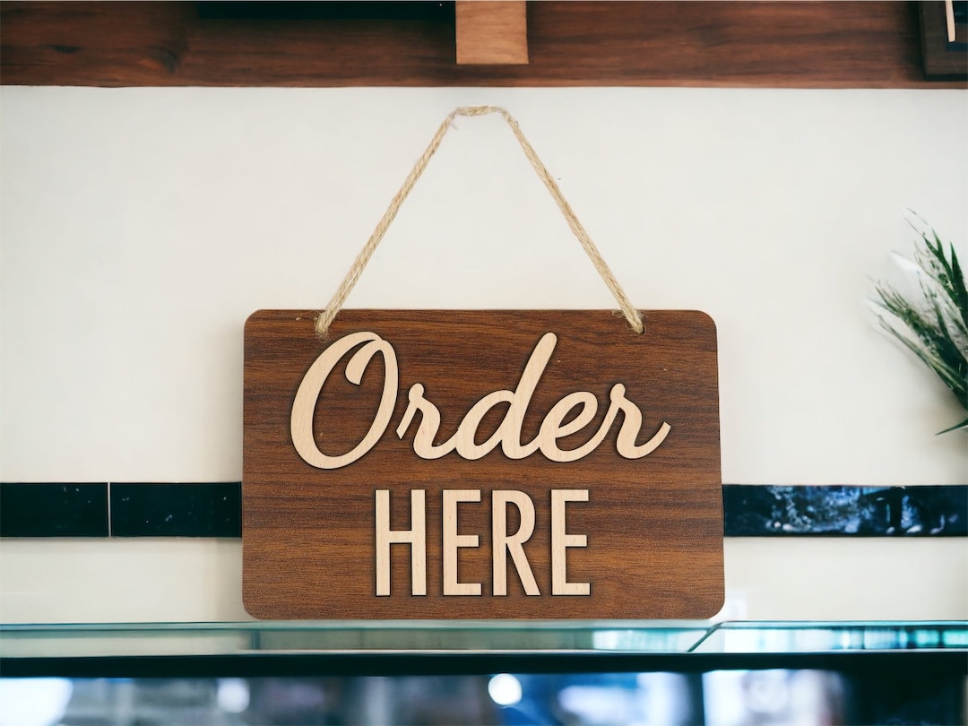 Order Here Hanging Sign for Business Order Here Sign for Coffee Shop ...