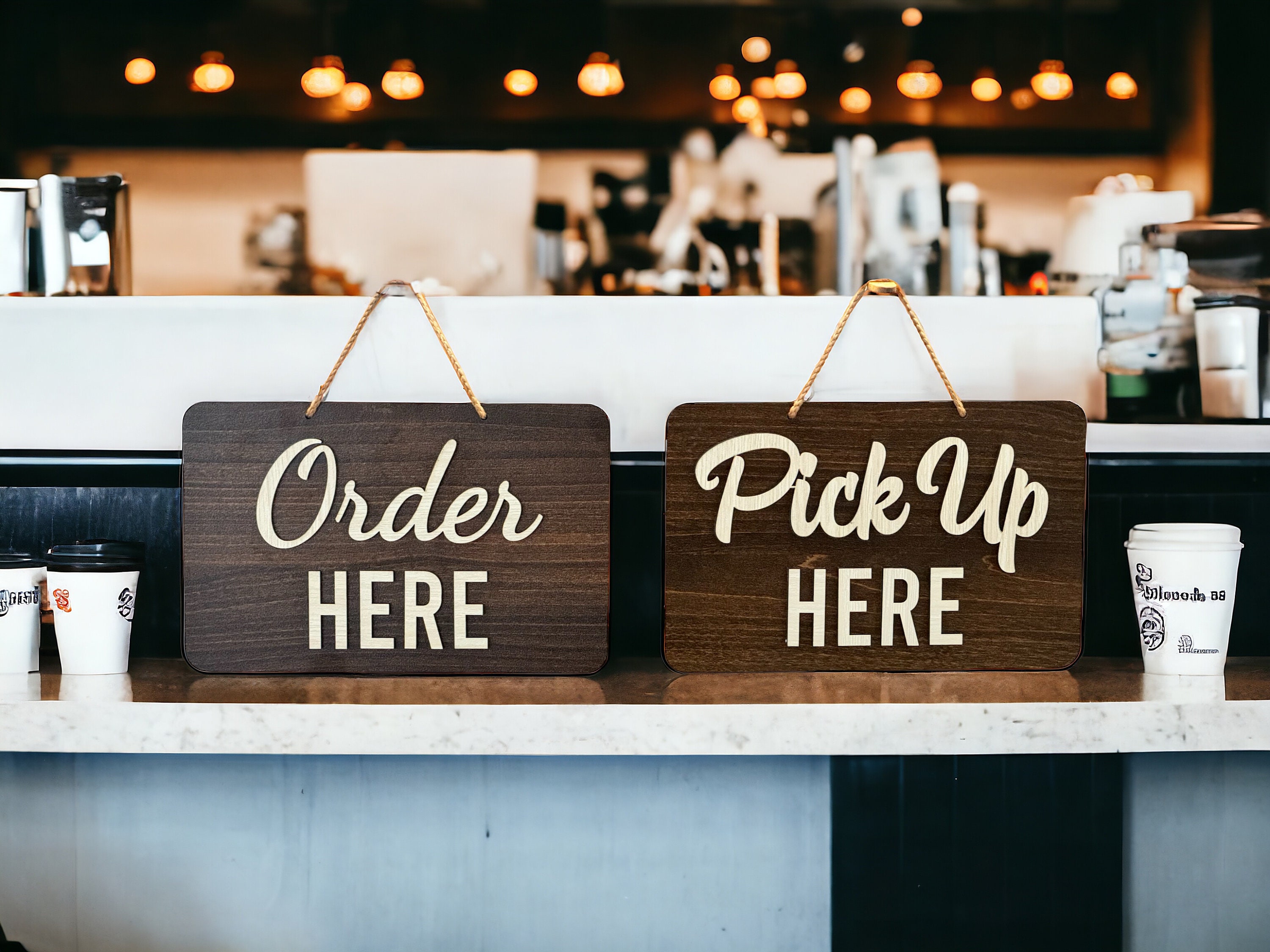 Order Here Pick up Here Sign Sign for Coffee Shop Sign for Fast Food ...