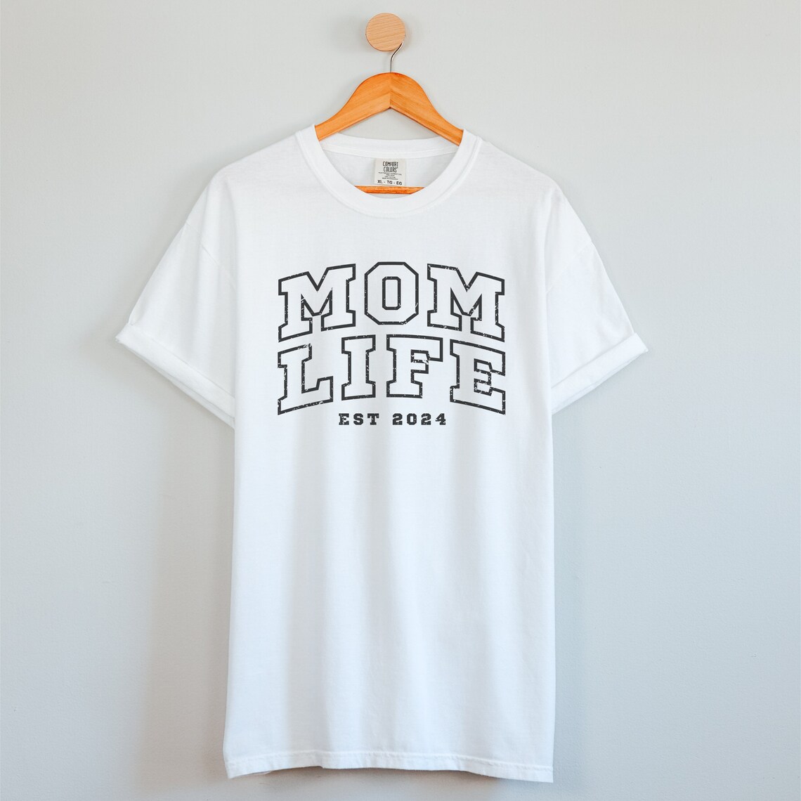 Custom Mom Shirt Comfort Colors® Mom Est Tshirt Varsity Mom T-shirt ...