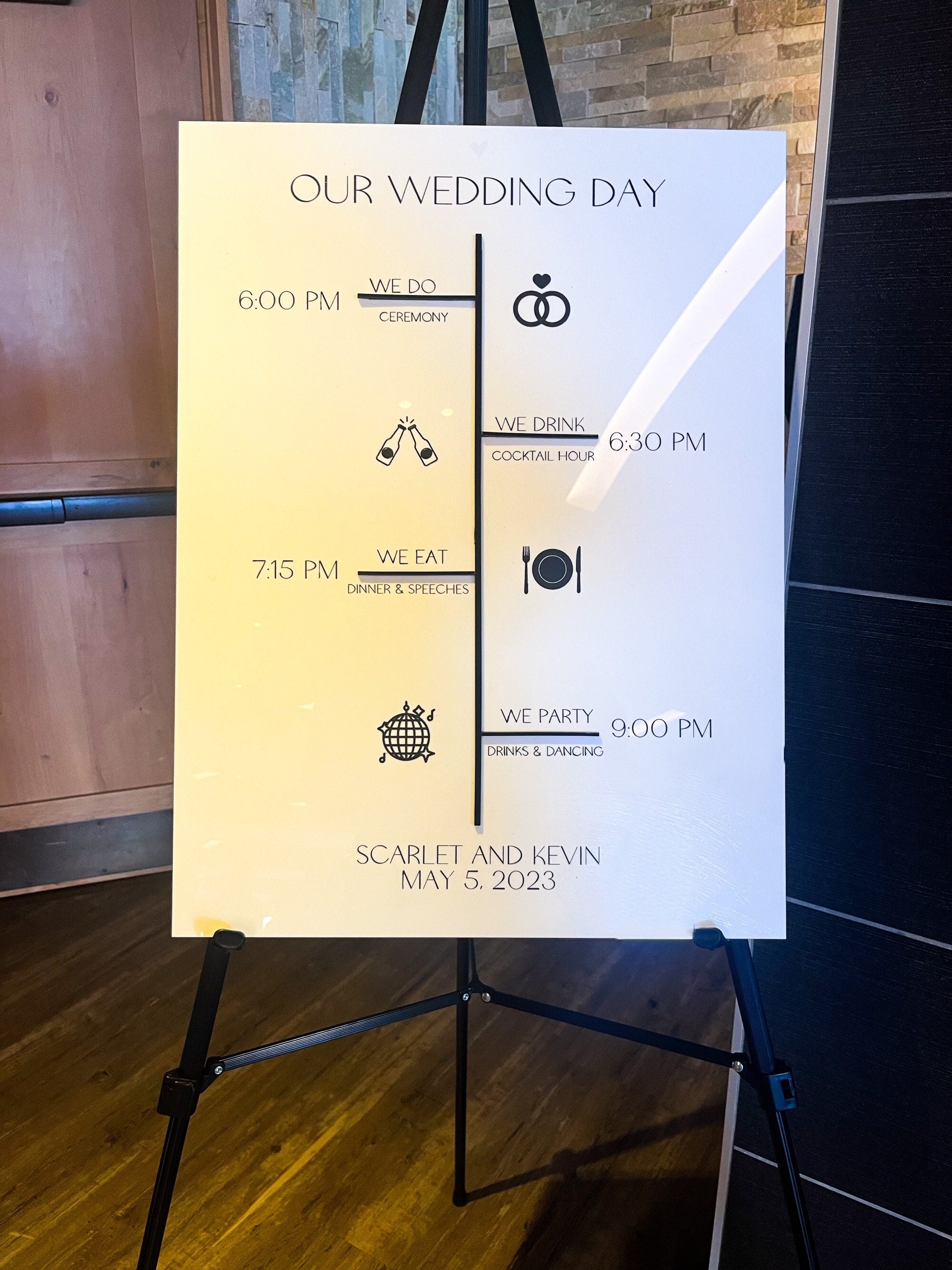 Acrylic Wedding Timeline Sign Timeline Signs Custom Wedding Signs ...
