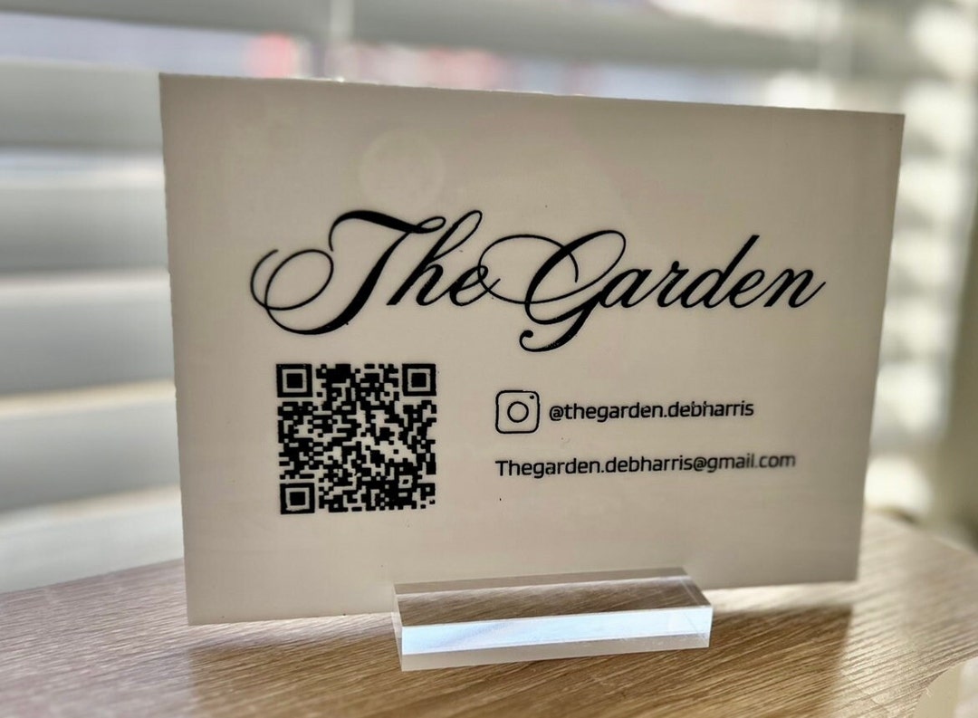 Acrylic Small Business Sign | QR Code | Logo | Custom Signs - Etsy