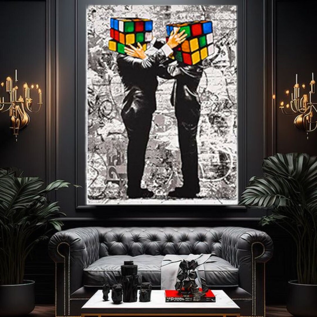 RUBIK CUBE Limited Edition, Canvas, Graffiti Art, Wall Art, Painting ...