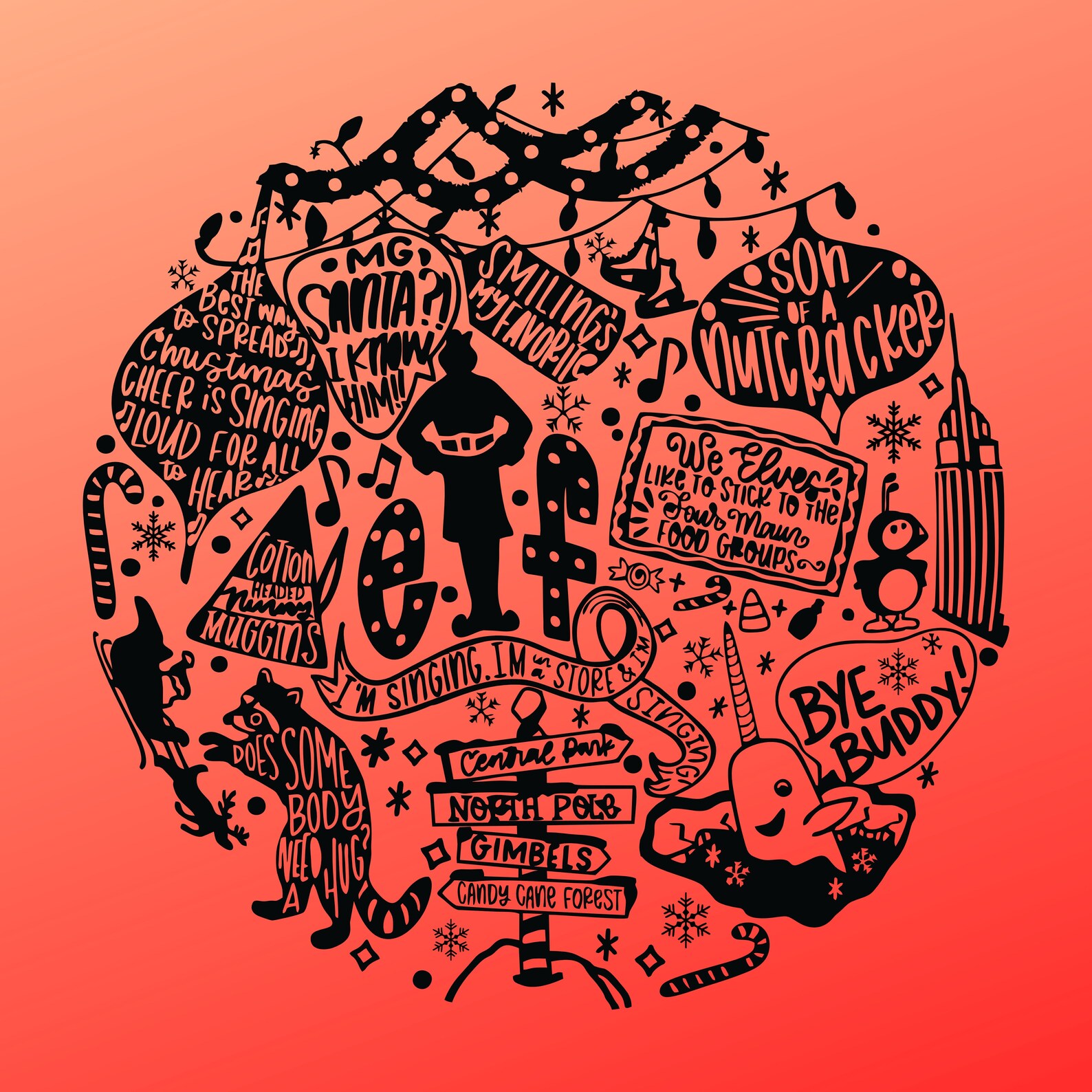 Custom Elf Movie Collage Svg, Png, Dxf, Eps, Jpg, Design, Christmas Elf ...