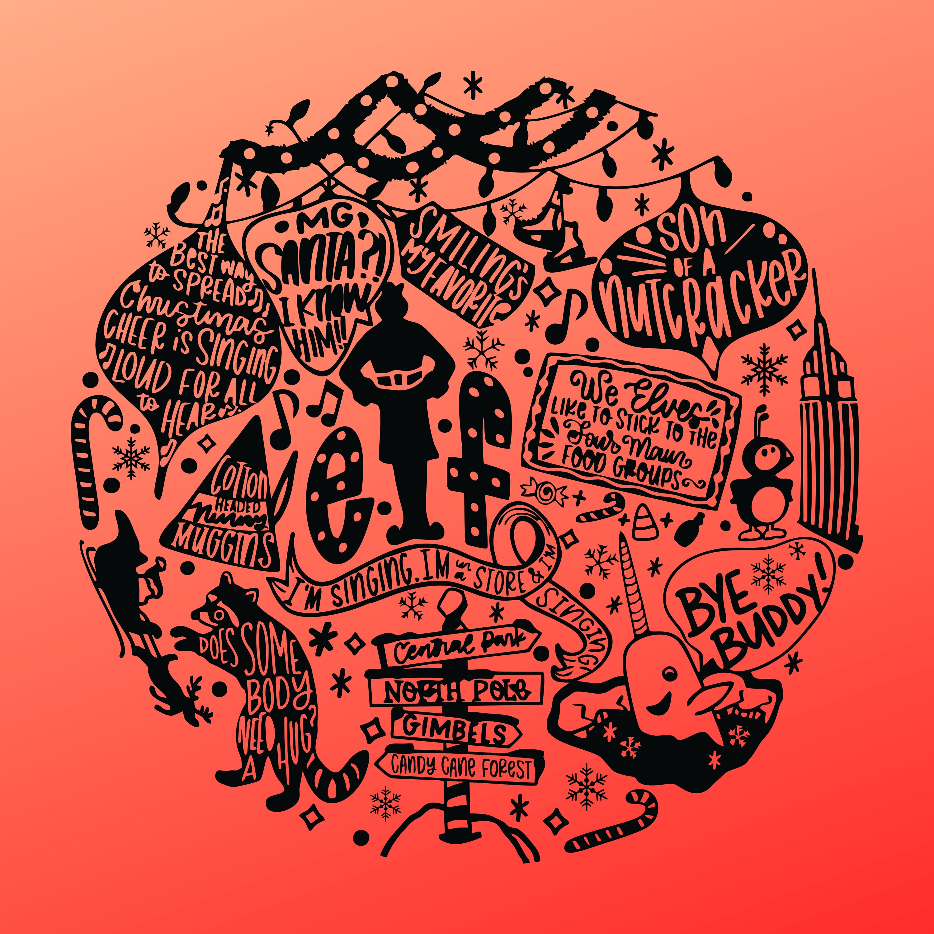 Custom Elf Movie Collage Svg, Png, Dxf, Eps, Jpg, Design, Christmas Elf ...