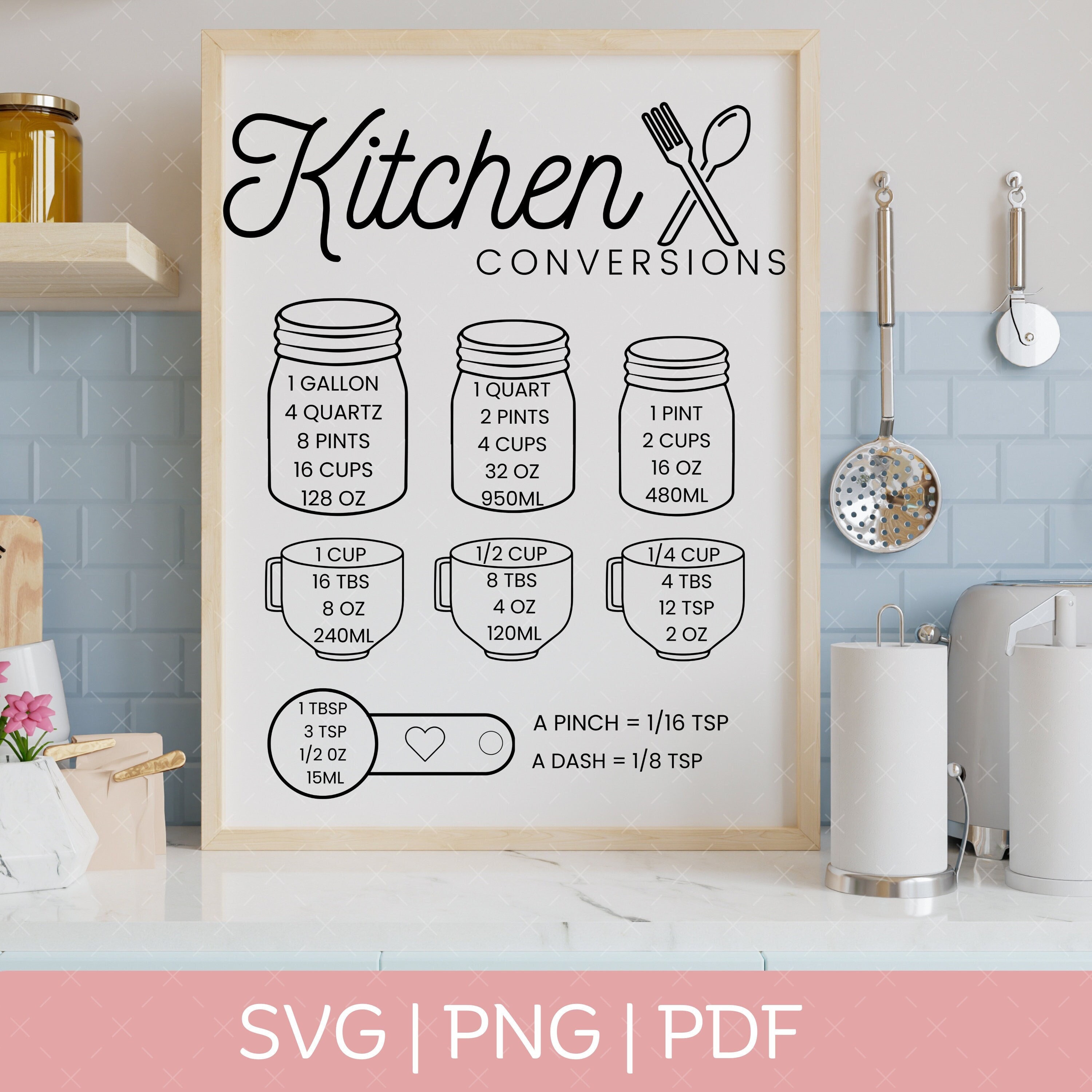 Kitchen Conversion Svg Png Kitchen Conversion Printable Pdf Kitchen ...