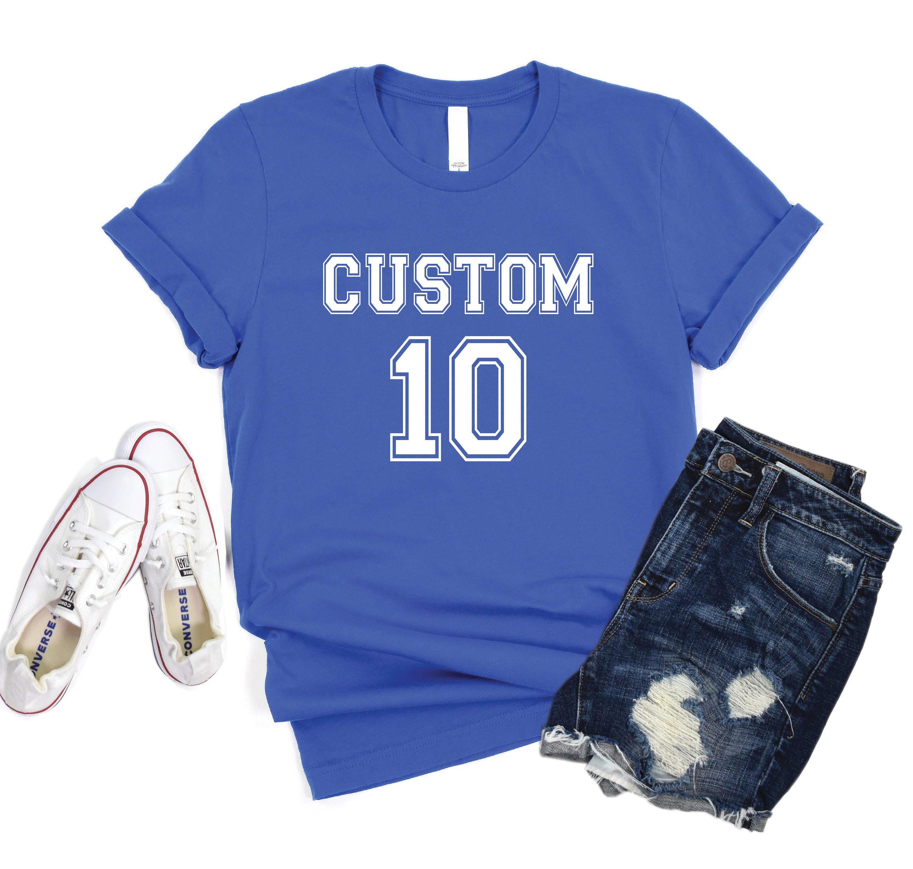 Custom Sports Team Shirts Front Back Name and Number Custom - Etsy