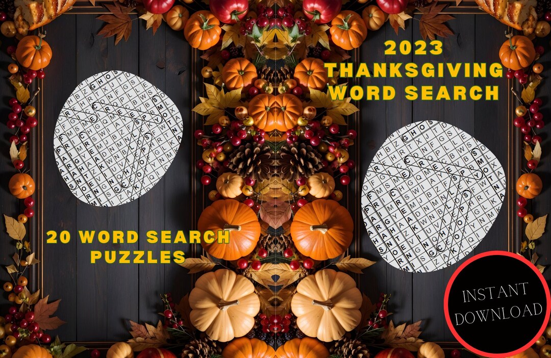 2023 Thanksgiving Word Search 400 Word Thanksgiving Word - Etsy