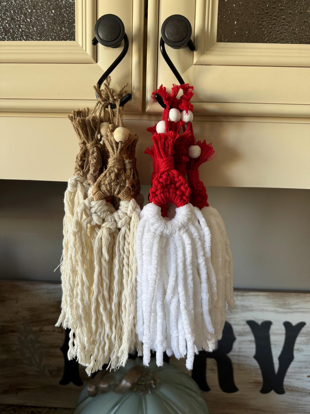 It's SANTA Each Santa Has a Macrame Hat and a Long Flowing Beard ...
