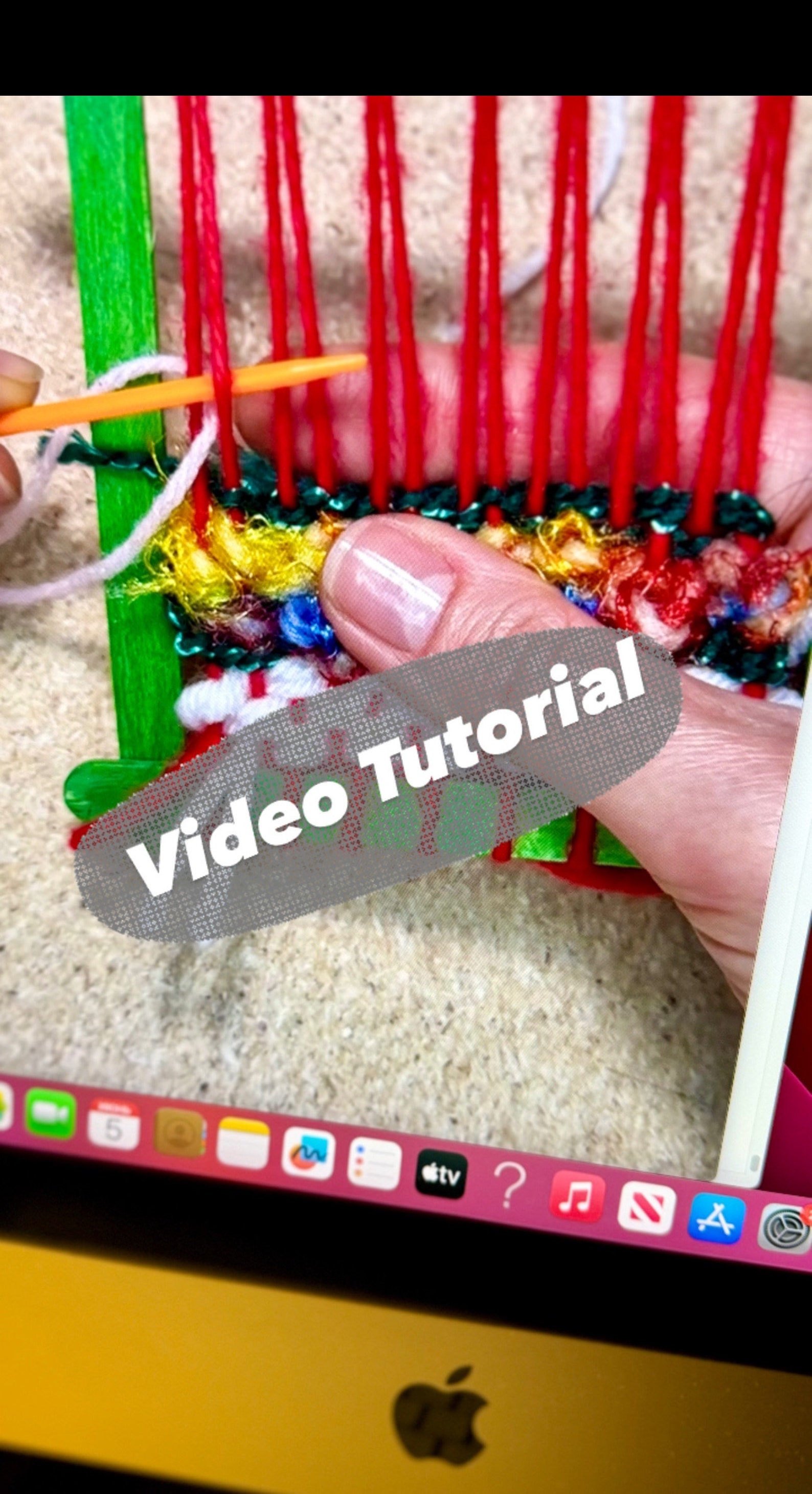 Beginners Mini Weaving Kit | Learn to Weave Tapestry Green Red With ...