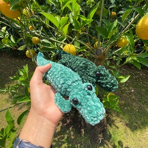 Crochet Crocodiles Cute Crocodile Plush 2 Colours - Etsy