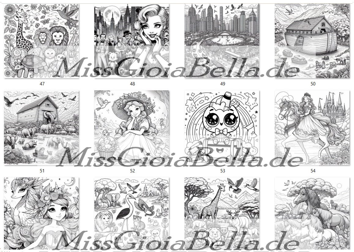 76 Coloring Pages for Children Coloring Pages Girls Boys Paint Comic - Etsy