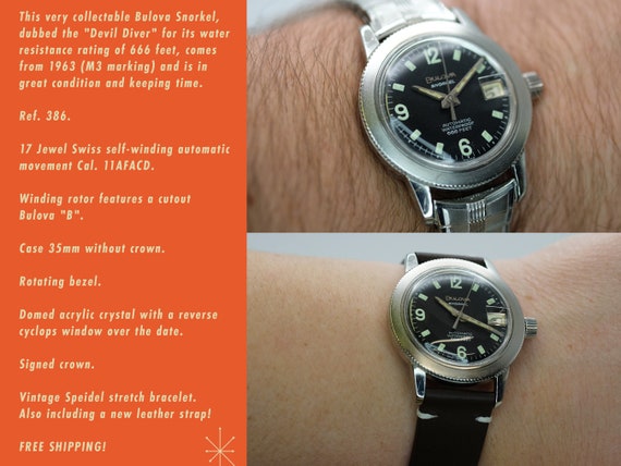 RARE 1960s Bulova Snorkel - Devil Diver 666 - Automat… - Gem