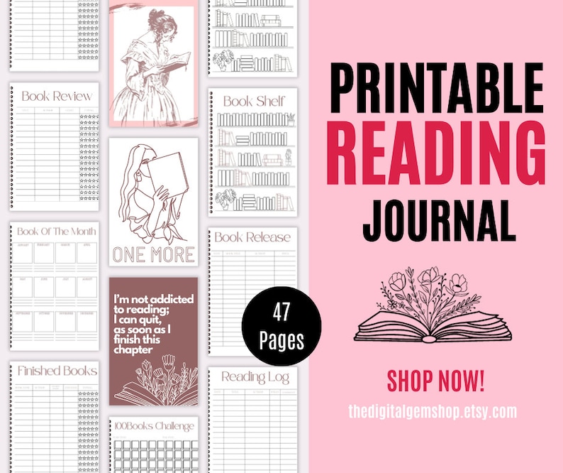 Digital Reading Journal - Printable, Printable Reading Journal ...