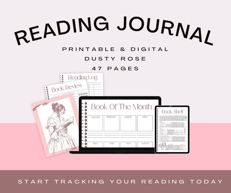 Digital Reading Journal - Printable, Printable Reading Journal ...