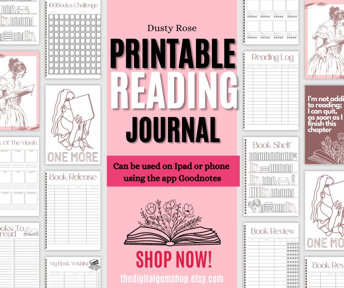 Digital Reading Journal Printable, Printable Reading Journal Reading ...