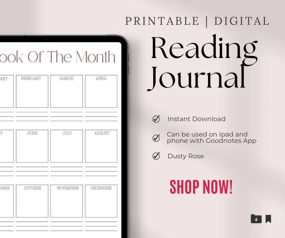 Digital Reading Journal - Printable, Printable Reading Journal ...