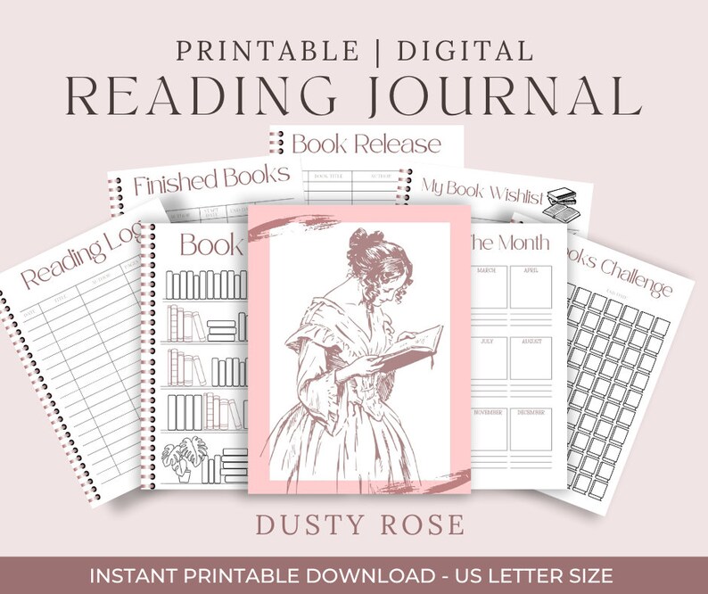 Digital Reading Journal - Printable, Printable Reading Journal ...
