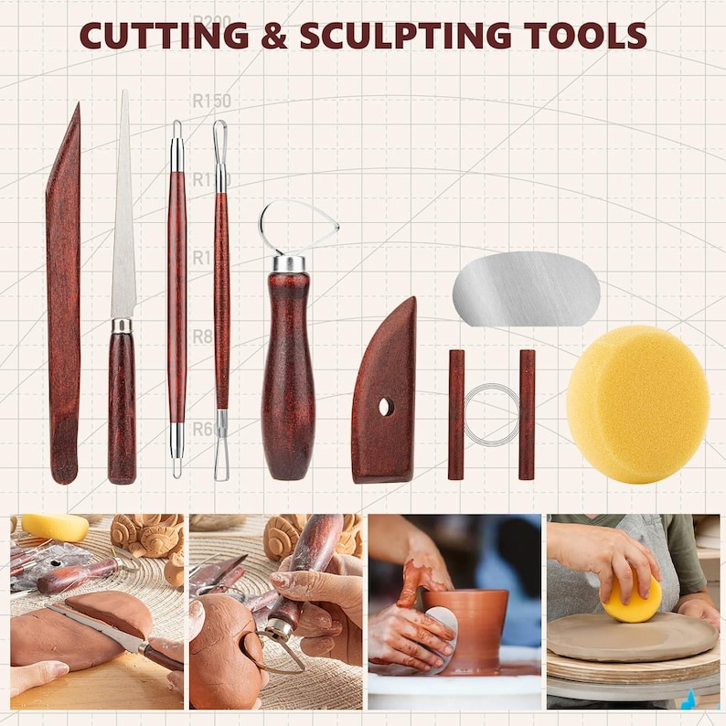 22pcs Clay Pottery Starter Kit for Beginners, Sculpting and Shaping ...