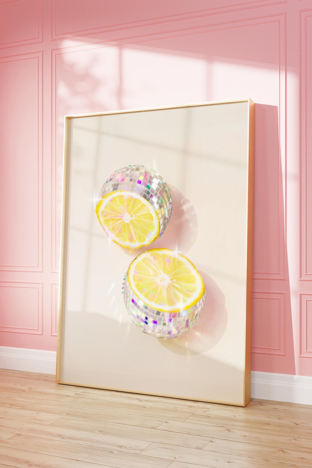 Disco Lemon Art Print | Wall Art Poster | Glam Disco Ball Lemons ...