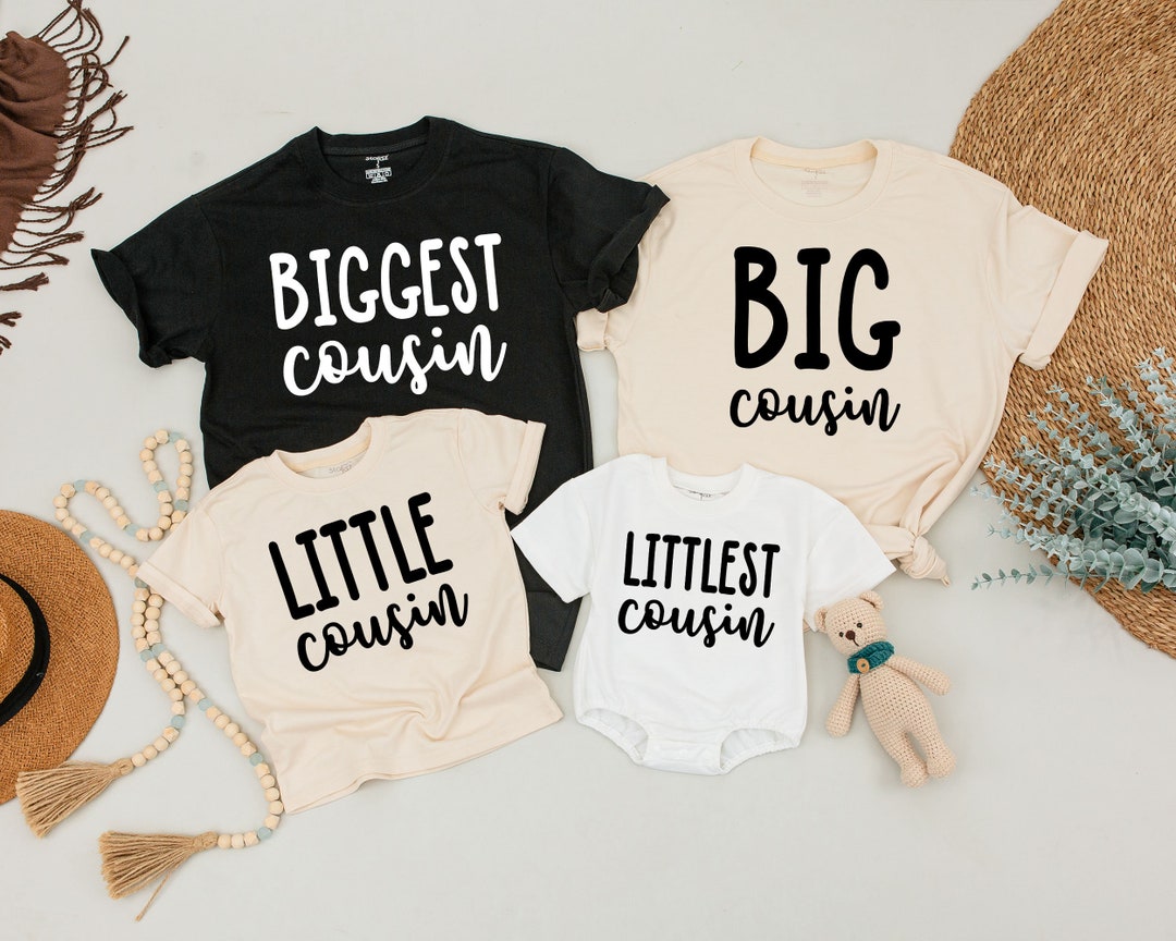Big Cousin Little Cousin Shirts, Retro Matching Cousin Crew Shirts, Pregnancy Reveal, Baby ...