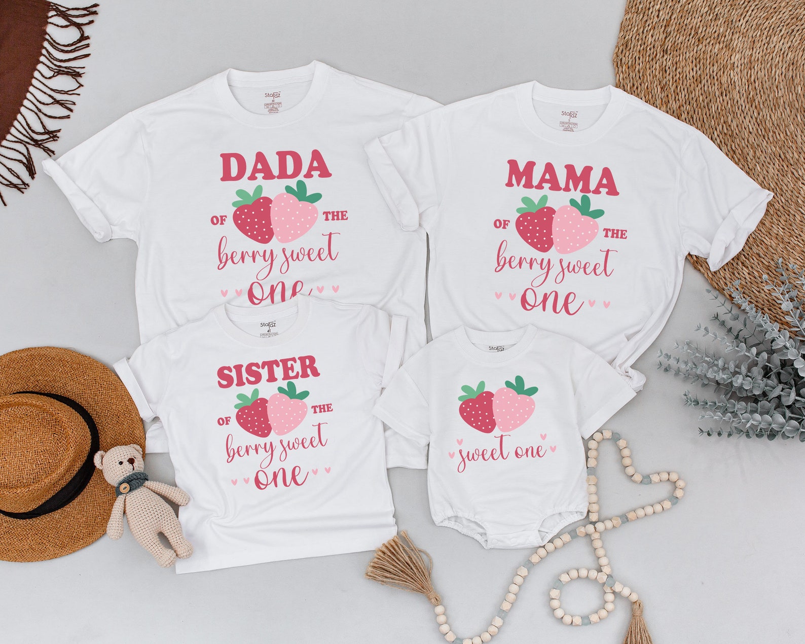Berry First Family Birthday Shirts, Sweet One Family Shirts, Strawberry ...
