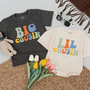 Matching Big Cousin Little Cousin Outfit, Big Cousin Toddler Shirt, Personalized Sibling Shirts ...