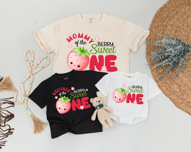 Berry First Family Birthday Shirts, Sweet One Family Shirts, Strawberry ...