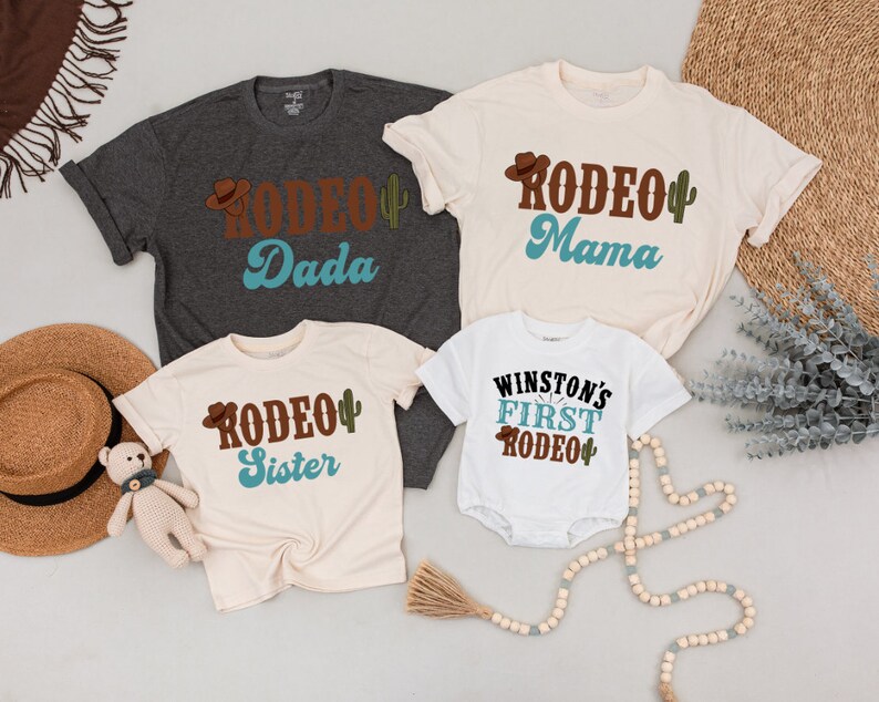 My First Rodeo Family Shirt, 1st Rodeo Western Farm Theme, Birthday ...