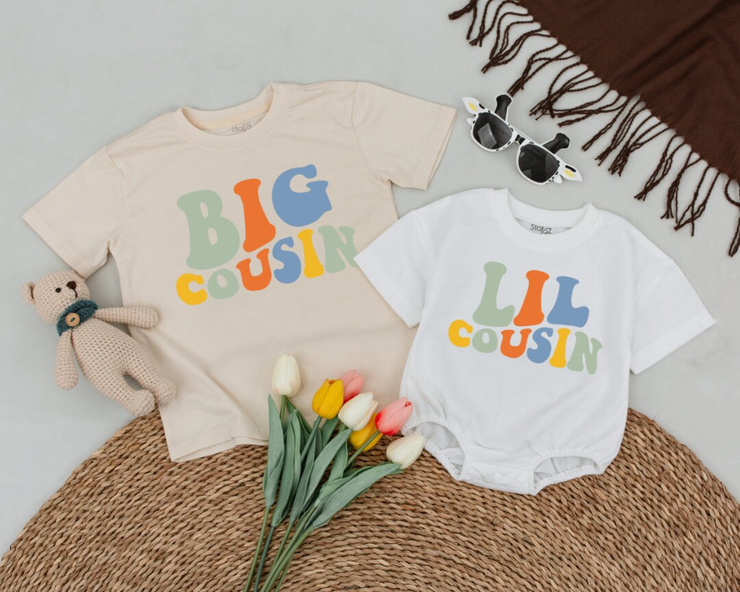Matching Big Cousin Little Cousin Outfit, Big Cousin Toddler Shirt, Personalized Sibling Shirts ...