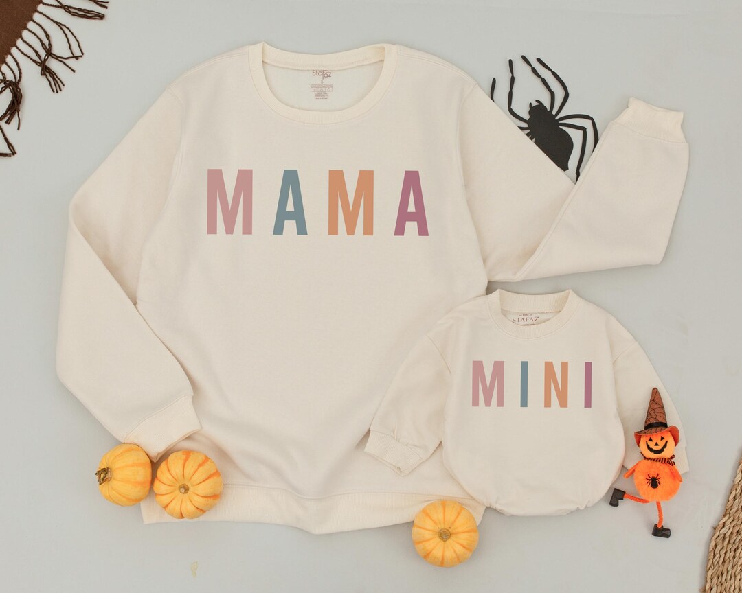 Mama and Mini Sweatshirts, Mama and Girl, Mom and Baby Matching Outfit ...